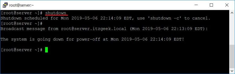 How To Use Linux Shutdown, PowerOff and Reboot Command