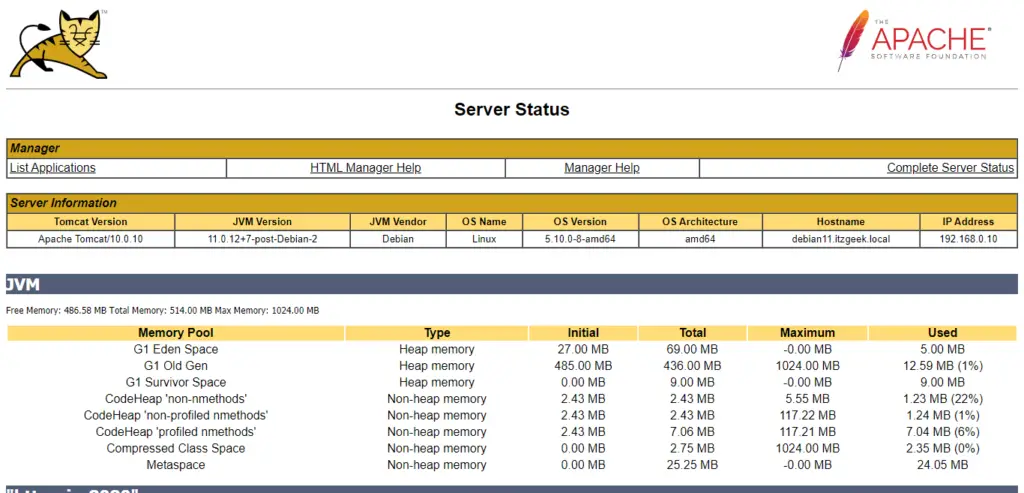 How To Install Apache Tomcat On Debian 11 Itzgeek